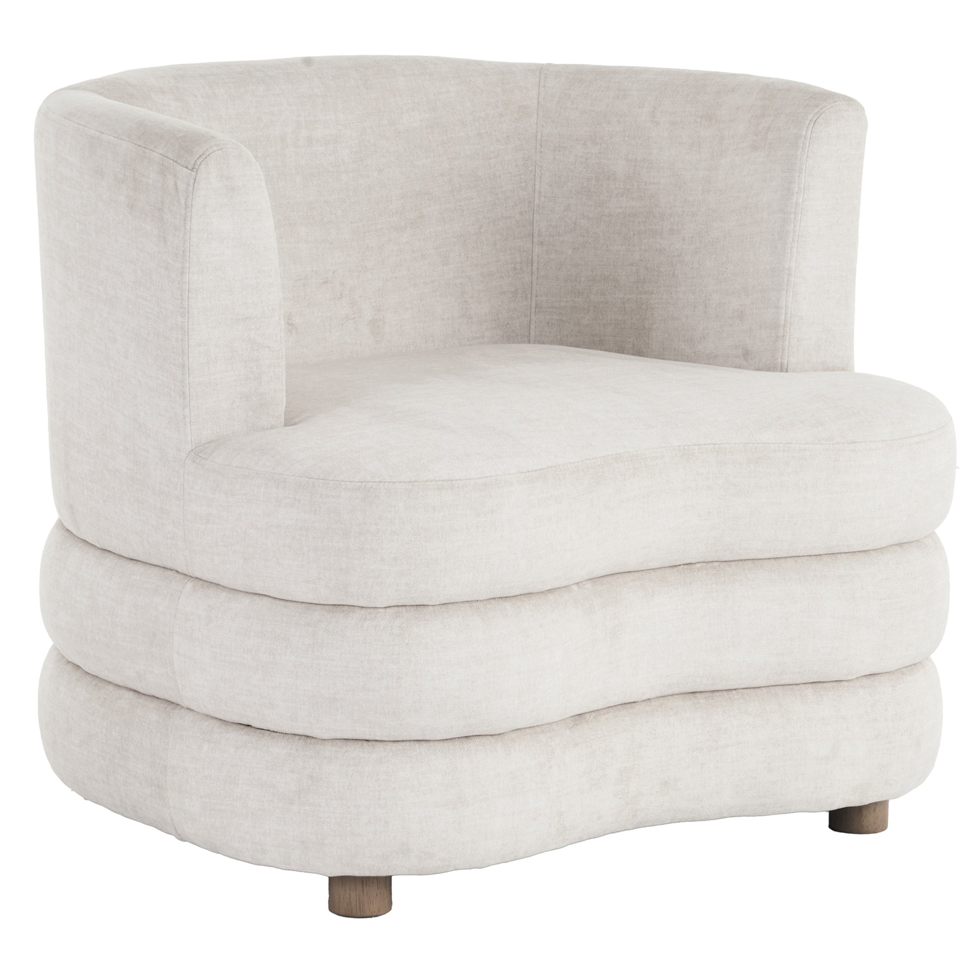 Dorian Beige Curved Base Velvet Accent Chair -YourBarStools – Your Bar ...